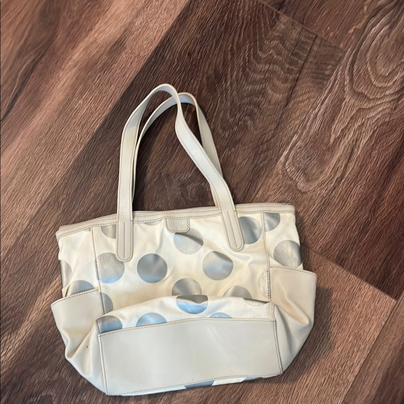 Fossil | Bags | Fossil Cream And Gray Canvas Bag | Poshmark